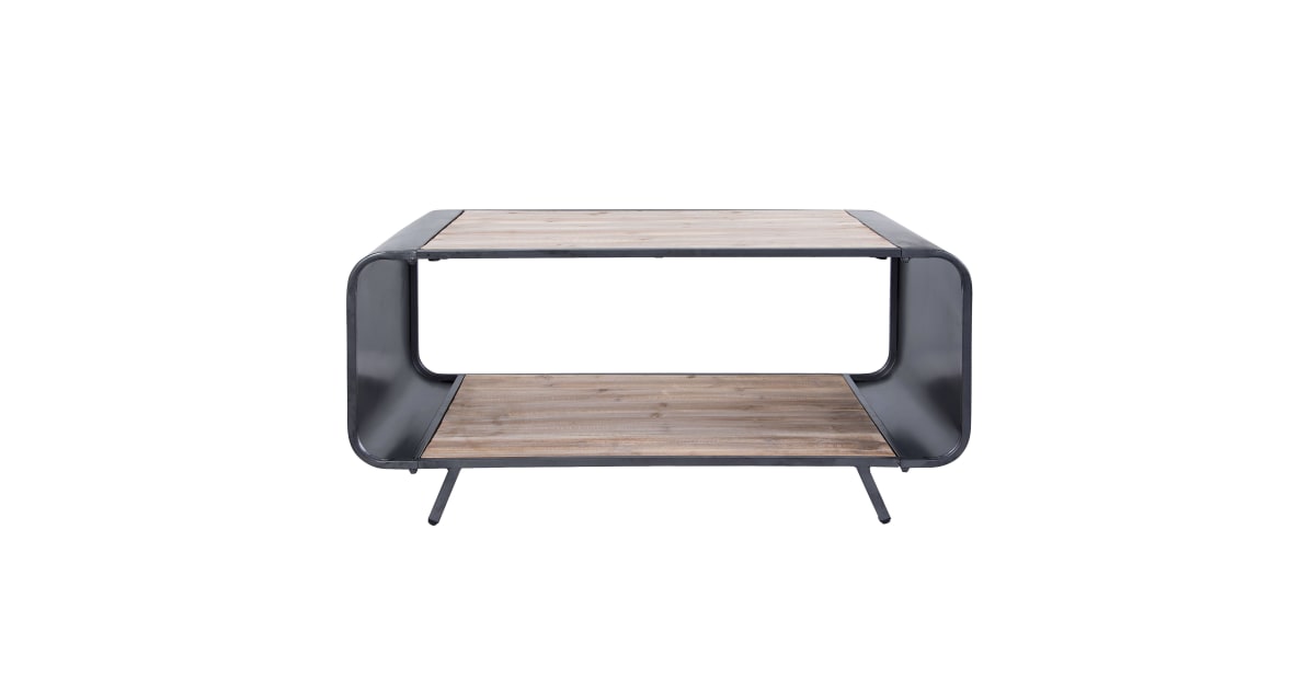 Varaluz 4FEN0101 Atomic 23-3/4" Wide Wood Top and Steel Coffee Table ...