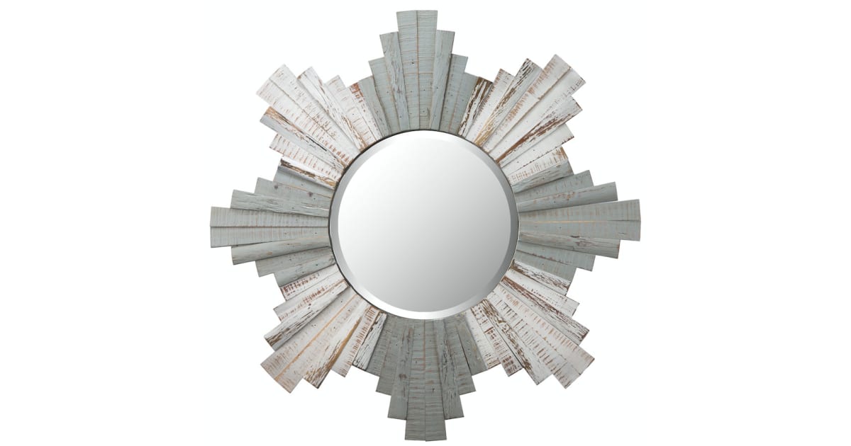 Varaluz 405A50 Sunburst 32" Reclaimed Wood Mirror | Ferguson Home