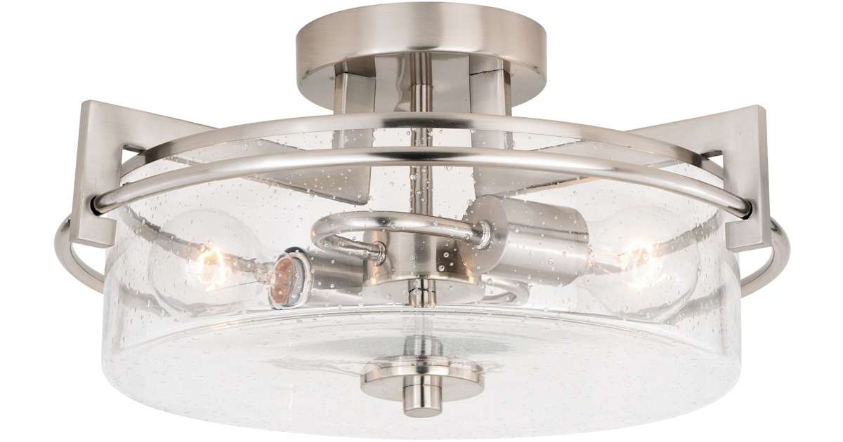 Vaxcel Lighting C0170 Addison 2 Light 15" Wide Semi-Flush Drum Ceiling ...
