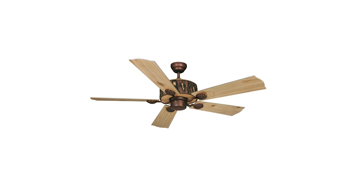 Vaxcel Lighting FN52265WP Log Cabin 52" 5 Blade Indoor Ceiling Fan ...