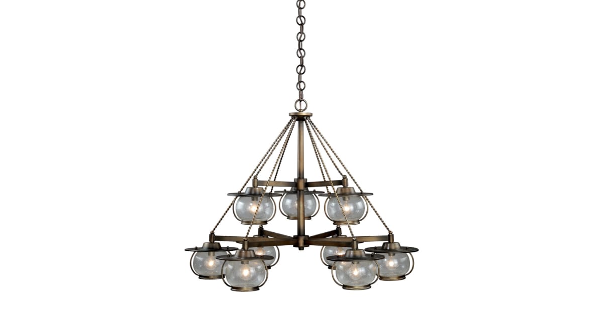Vaxcel Lighting H0028 Jamestown 9 Light Two Tier Chandelier with Clear ...