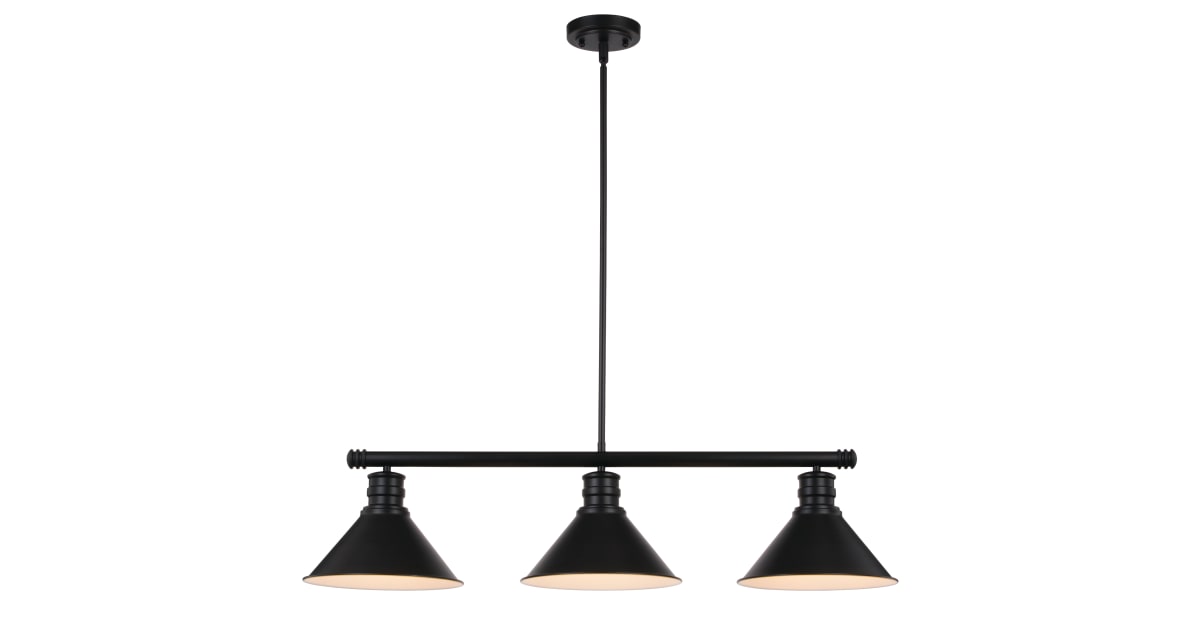 Vaxcel Lighting H0269 Akron 3 Light 36" Wide Linear Chandelier | Ferguson Home