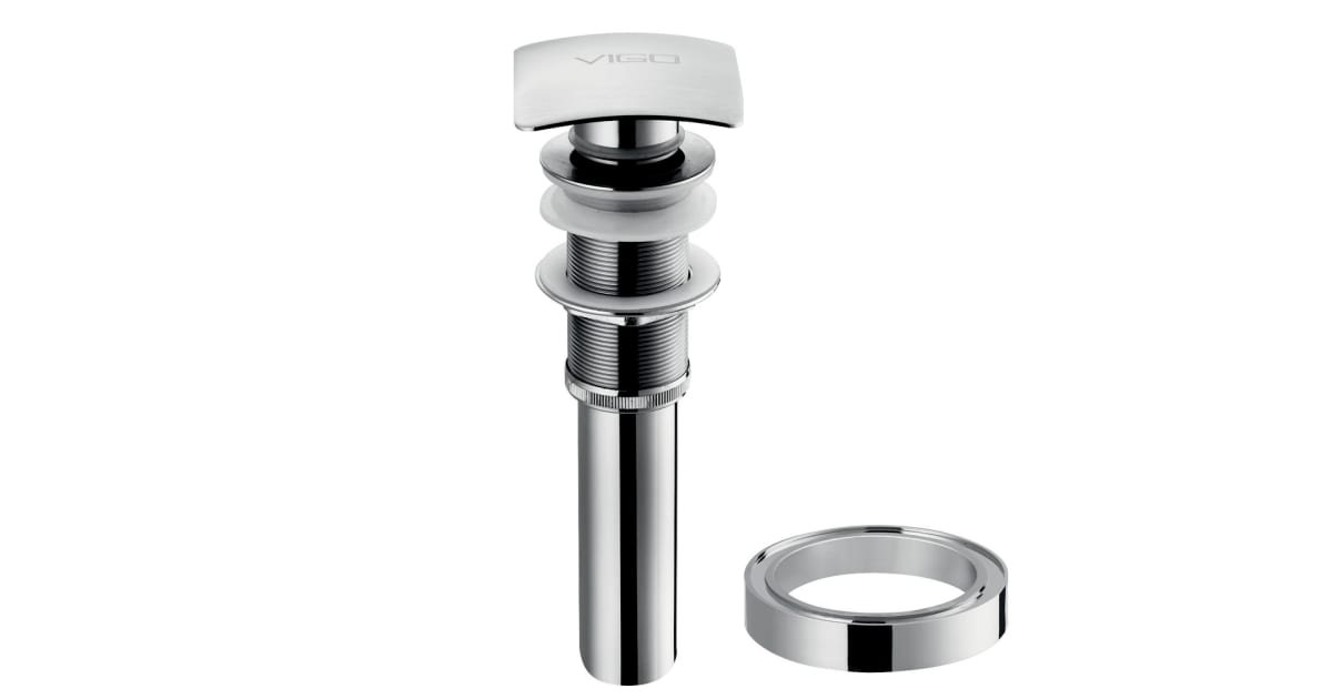 Vigo VG16001BN Vessel Sink Square Pop Up Drain and Mounting Ring ...
