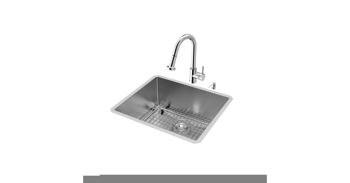 Vigo VG15218 23" Single Basin Undermount Kitchen Sink with Harrison ...