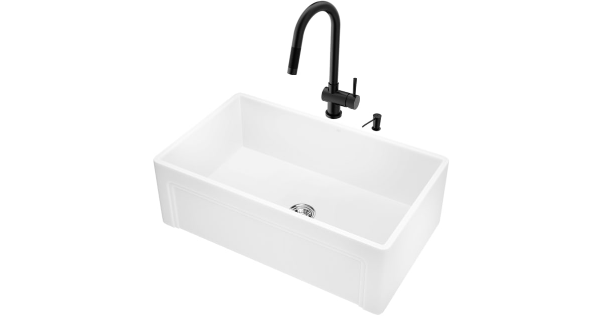 Vigo VG15831 Matte Stone 30" Casement Apron Farmhouse | Build.com