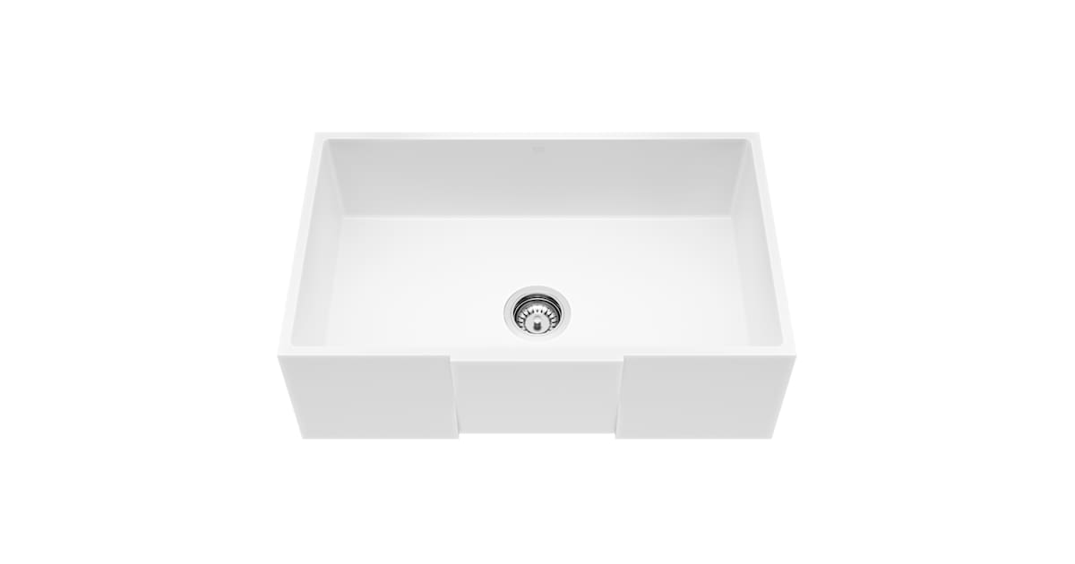 Vigo VGRA3018SQ Matte Stone 30" Farmhouse Single Basin Solid Surface ...