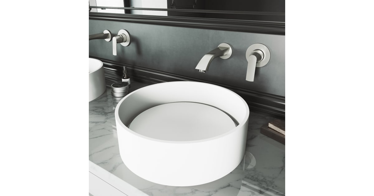 Vigo VGT1404 Anvil 16" Matte Stone™ Vessel Bathroom Sink with 1.2 GPM ...