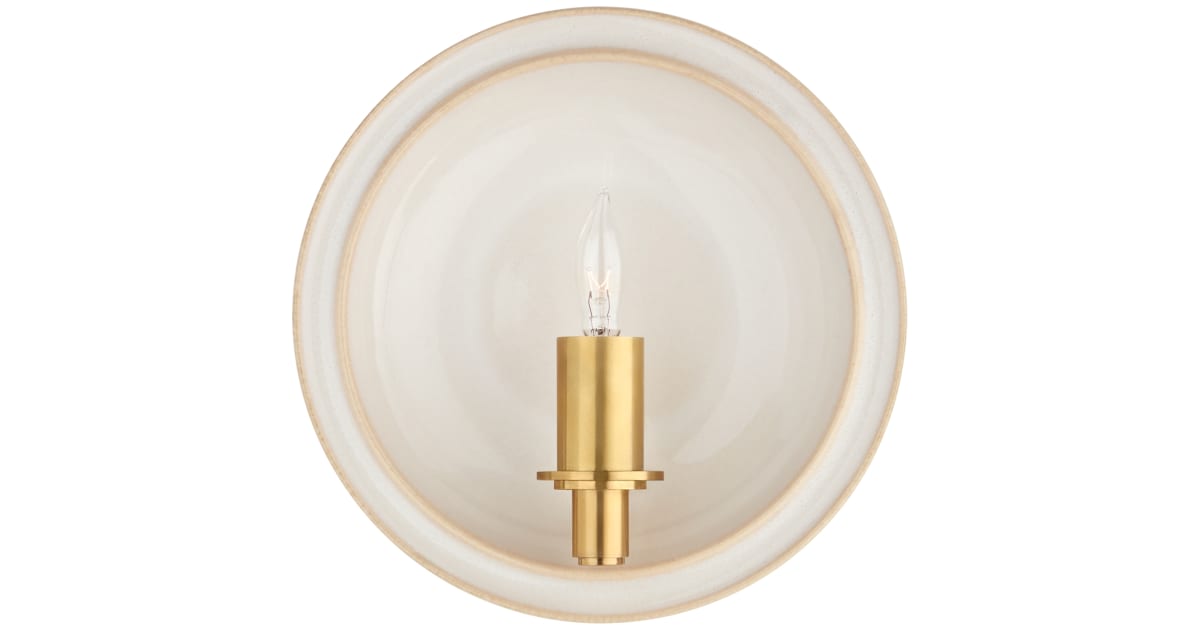 Visual Comfort CS 2605IVO Leeds 8" Small Round Ceramic Sconce by ...