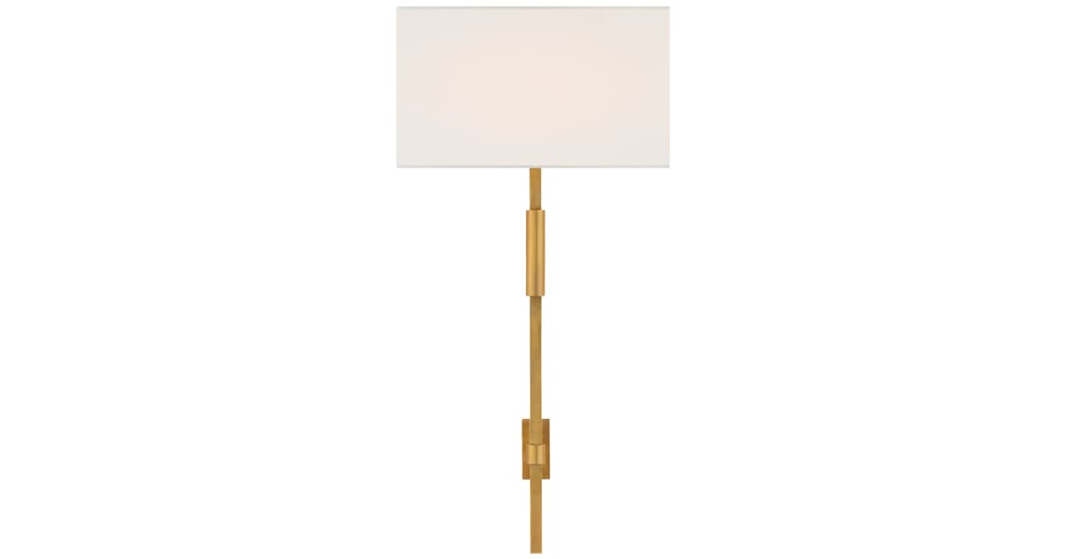 Visual Comfort S 2436HAB-L Auray 28" Large Tail Sconce with Linen Shade ...