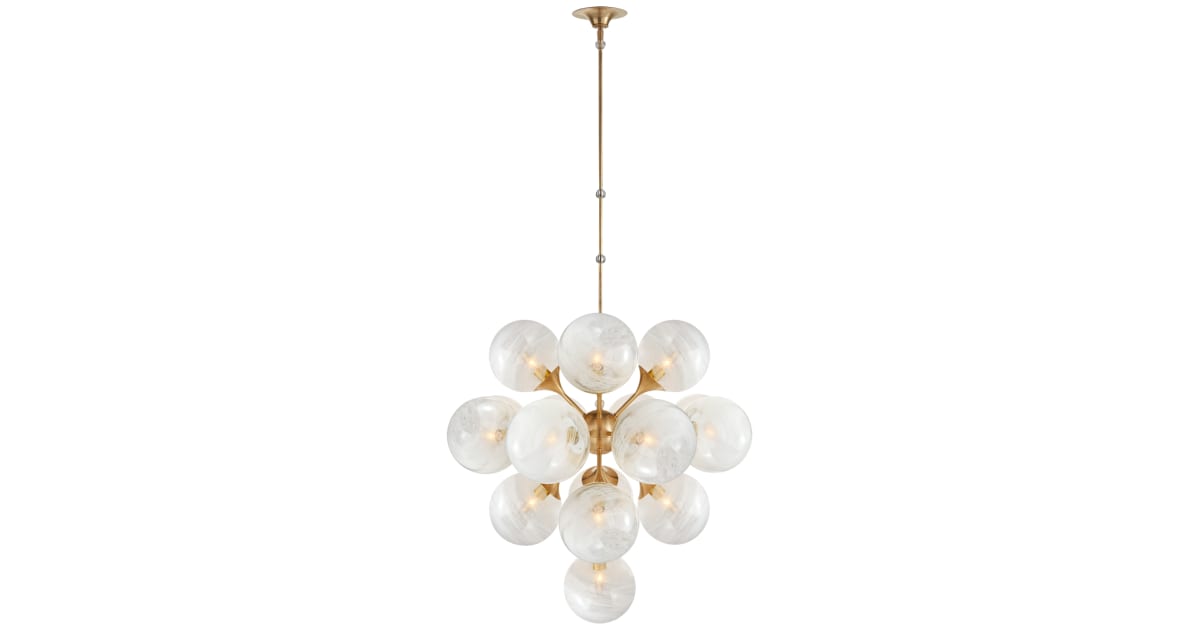 Visual Comfort ARN 5402HAB-WG Cristol 33" Large Tiered Chandelier with ...