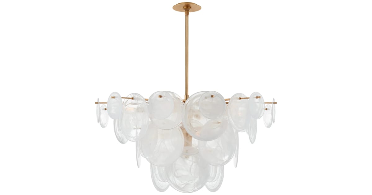 Visual Comfort ARN 5450G-WSG Loire 37" Large Chandelier with White ...
