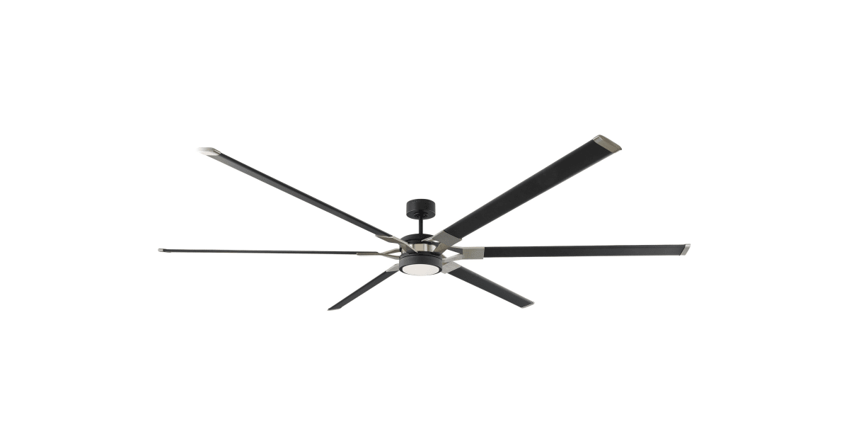 Visual Comfort 6LFR96MBKD Loft 96" 6 Blade Indoor LED Ceiling Fan with ...