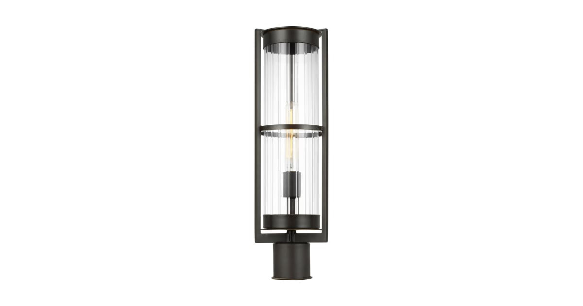 Visual Comfort 8226701-71 Alcona 21" Tall Post Light with Ribbed Glass ...