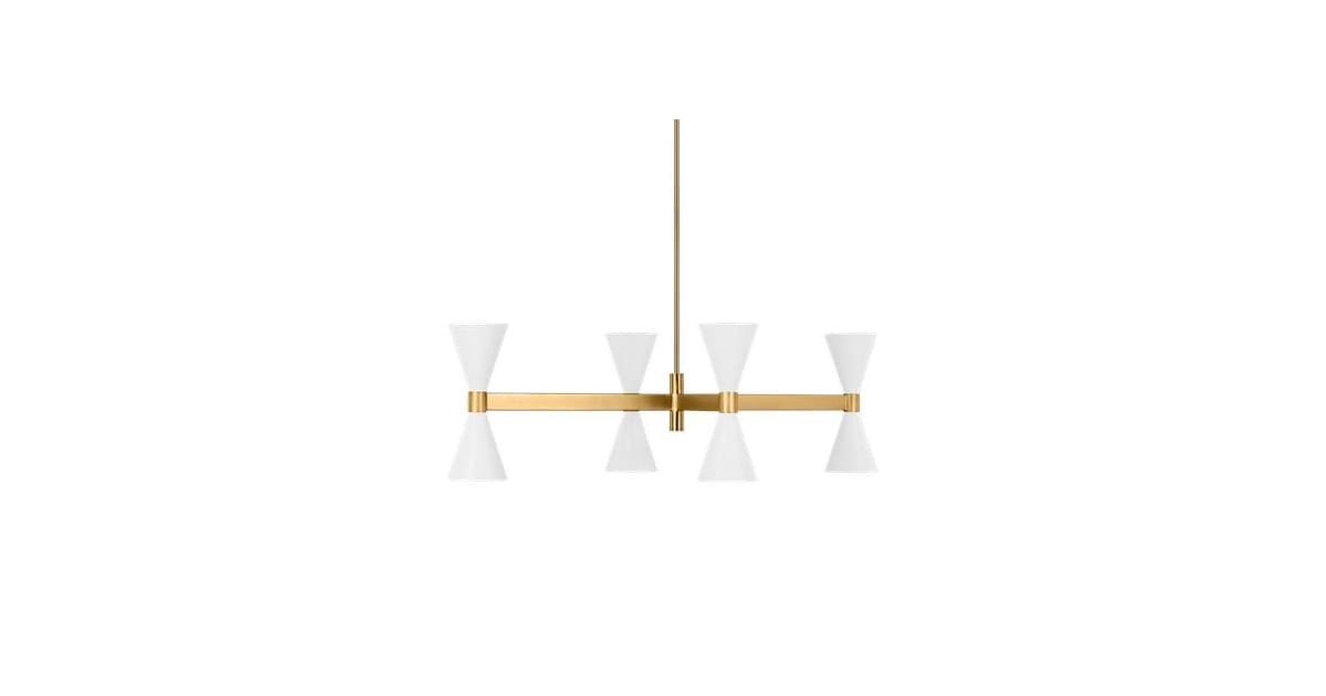 Visual Comfort AEC1068MWT Albertine 8 Light 42" Wide Linear Chandelier ...