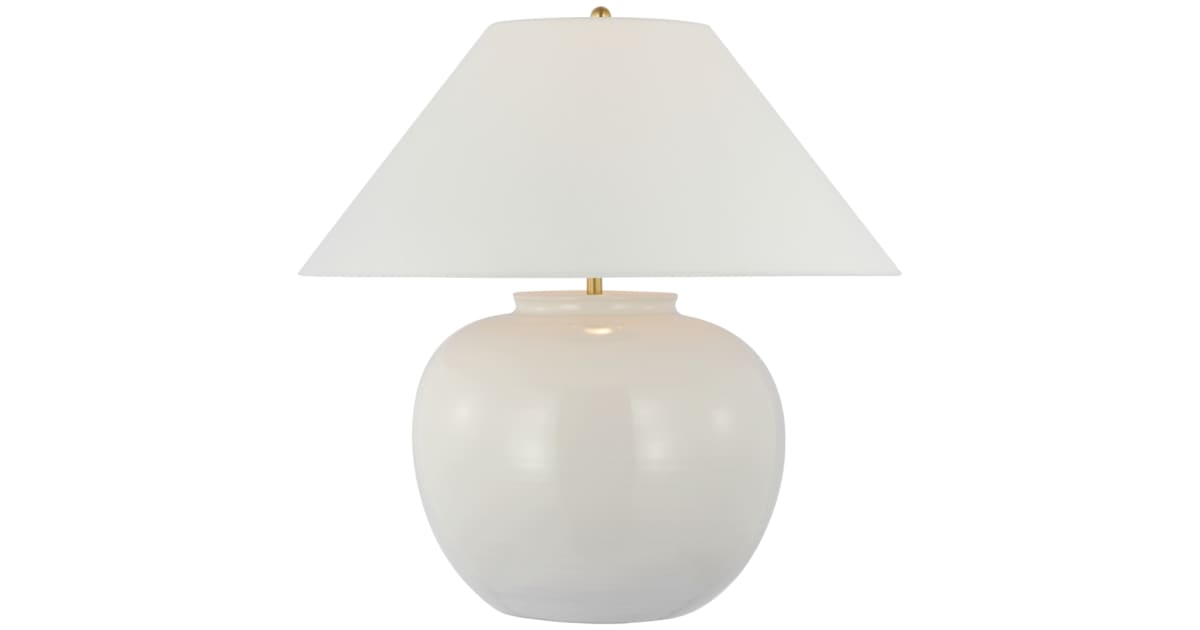 Visual Comfort AL 3600IVO-L Casey 25" Tall Vase Table Lamp with White ...