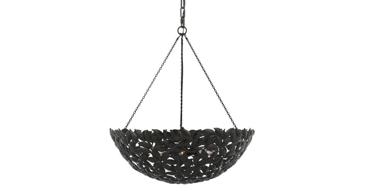 Visual Comfort AP1186AI Kelan 6 Light 24" Wide Pendant with Steel Leaf ...