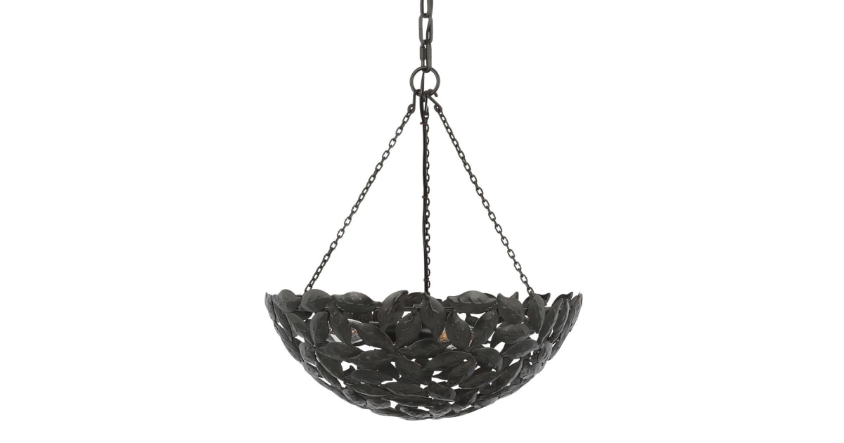 Visual Comfort AP1193AI Kelan 6 Light 16" Wide Pendant with Steel Leaf ...