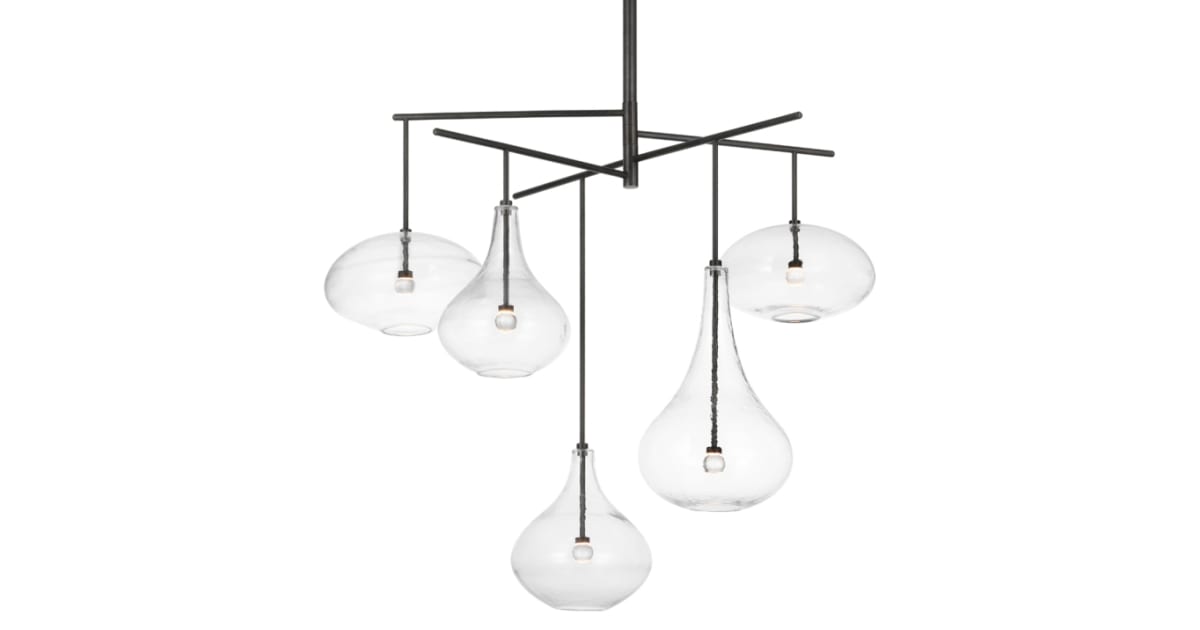 Visual Comfort CD 5025GM-CG Lomme 5 Light 38" Wide LED Chandelier with ...