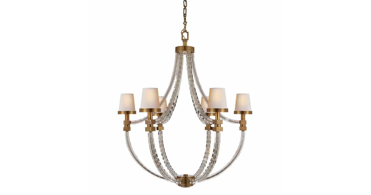 Visual Comfort CHC 1534AB-NP Crystal 29" Shaded Chandelier by E. F ...