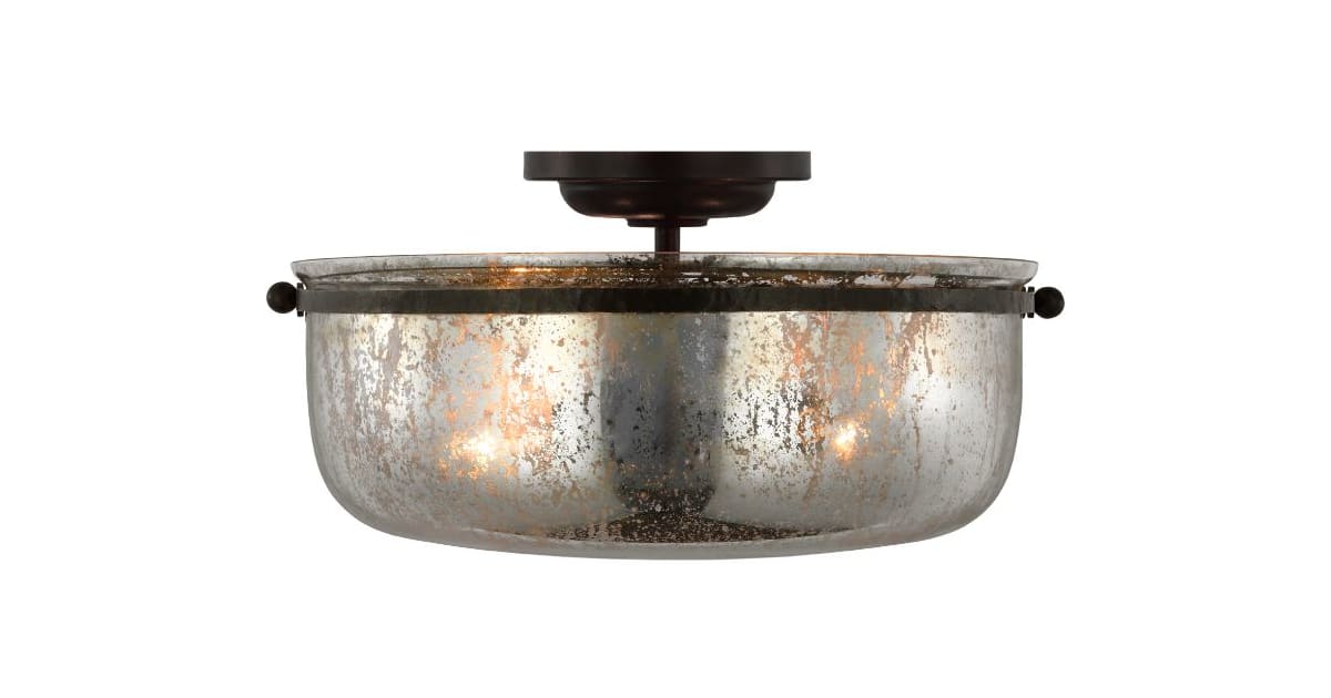 Visual Comfort CHC 4269AI-MG Lorford 3 Light 16" Wide Semi-Flush Bowl ...