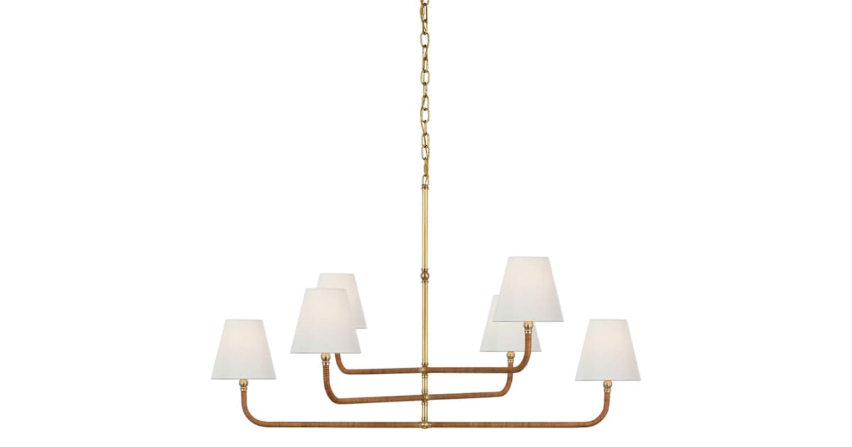 Visual Comfort CHC 5083AB/NRT-L Basden 6 Light 46" Wide Chandelier ...