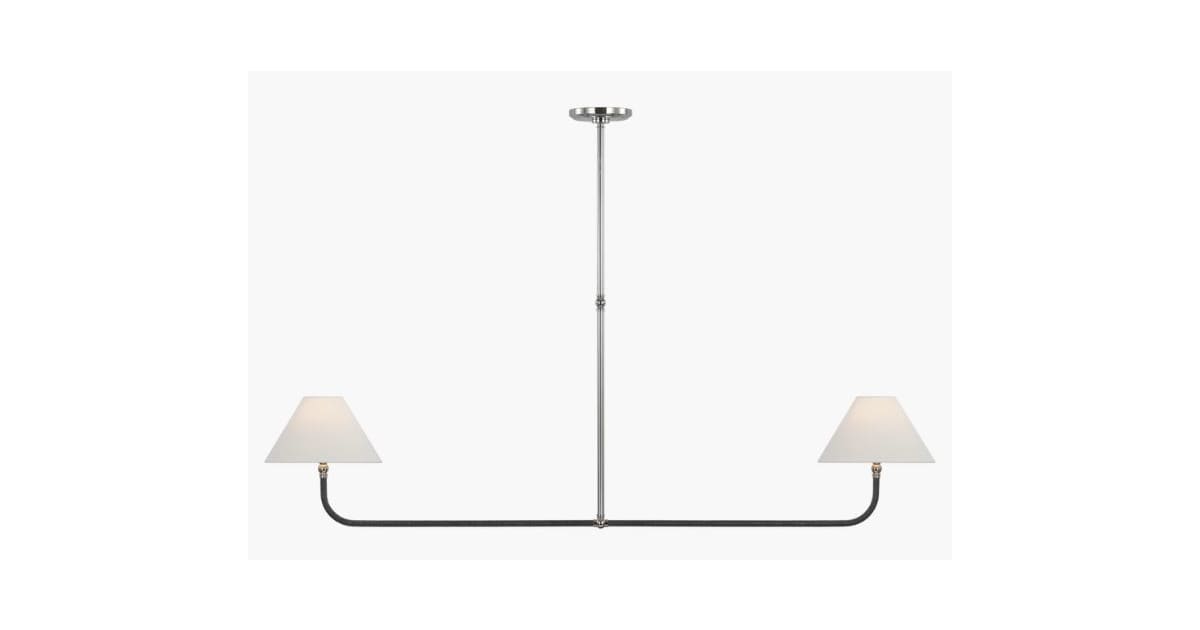 Visual Comfort CHC 5087PN/BRT-L Basden 63" Wide Linear Chandelier with ...