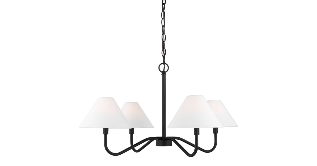 Visual Comfort DJC1194MBK Eldon 4-Light Medium Chandelier by Drew ...