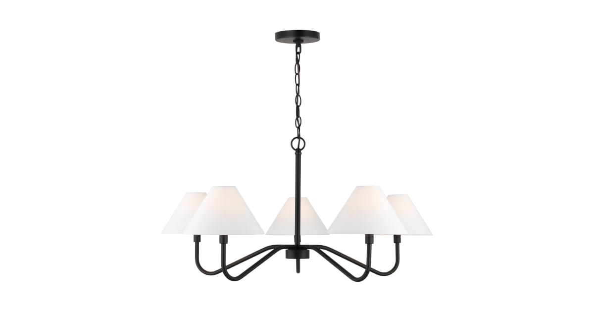 Visual Comfort DJC1205MBK Eldon 5-Light Large Chandelier by Drew ...