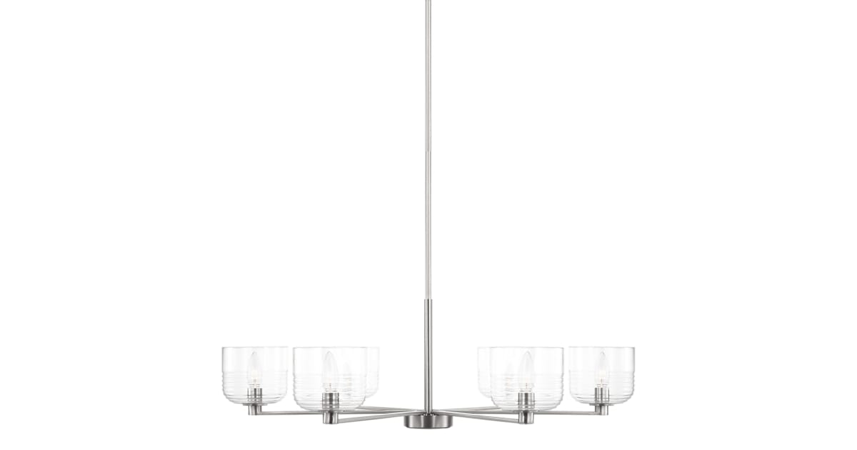 Visual Comfort DJC1216BS Lochdale 6 Light 34" Wide Taper Candle Style ...
