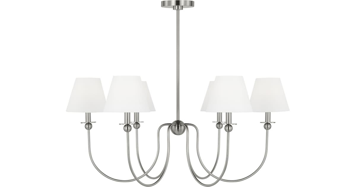 Visual Comfort DJC1246BS Elsay 6 Light 36" Wide Chandelier with Linen ...