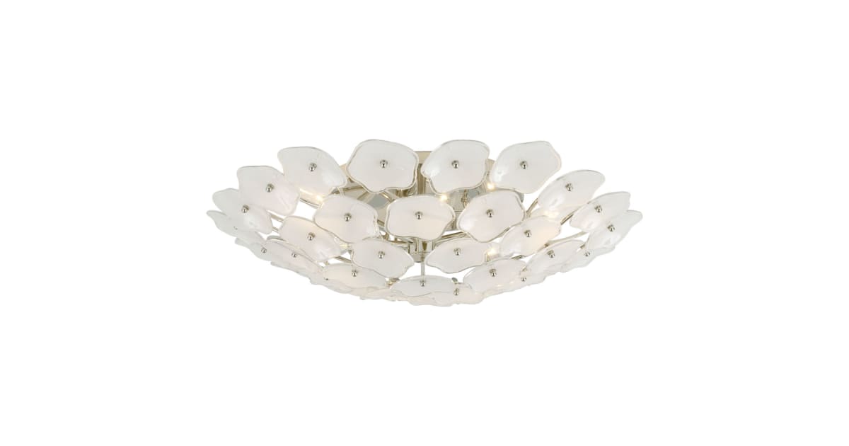 Visual Comfort KS 4066PN-CRE Leighton 6 Light 26" Wide Semi-Flush Bowl ...