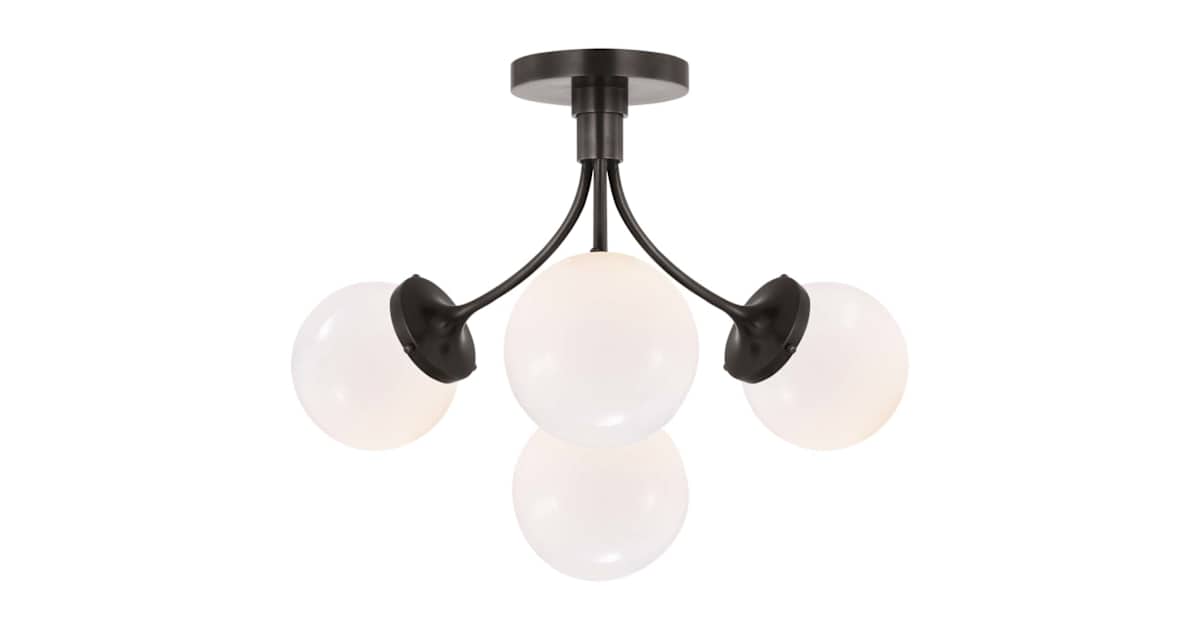 Visual Comfort KS 4407BZ-WG Prescott 4 Light 18" Wide Semi-Flush ...