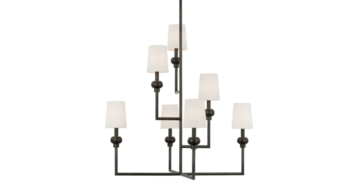 Visual Comfort PCD 5100BZ-L Comtesse 7 Light 39" Wide Chandelier with ...