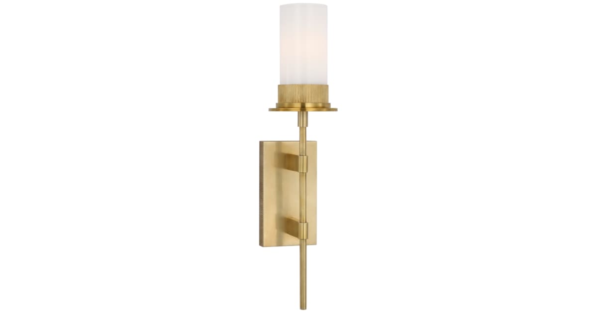 Visual Comfort RB 2012AB-WG Beza 23" Tall Wall Sconce with Frosted Glass Shade | Build.com