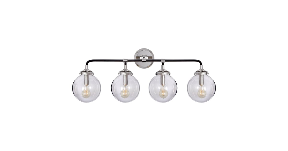Visual Comfort S 2025PN/BLK-CG Bistro 30" Bath Light by Ian K. Fowler ...
