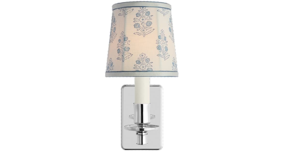 Visual Comfort SCH 2005PN-310 Tara Small Sconce with Blue Aditi Shade ...