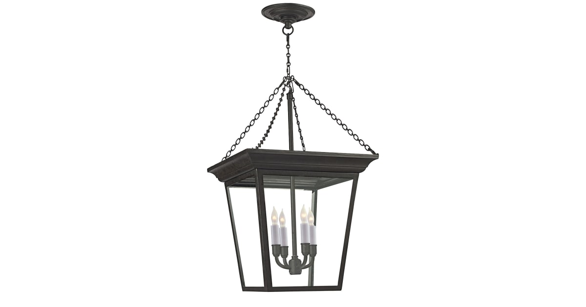 Visual Comfort SL 5871BR Cornice 15" Small Lantern with Clear Glass ...