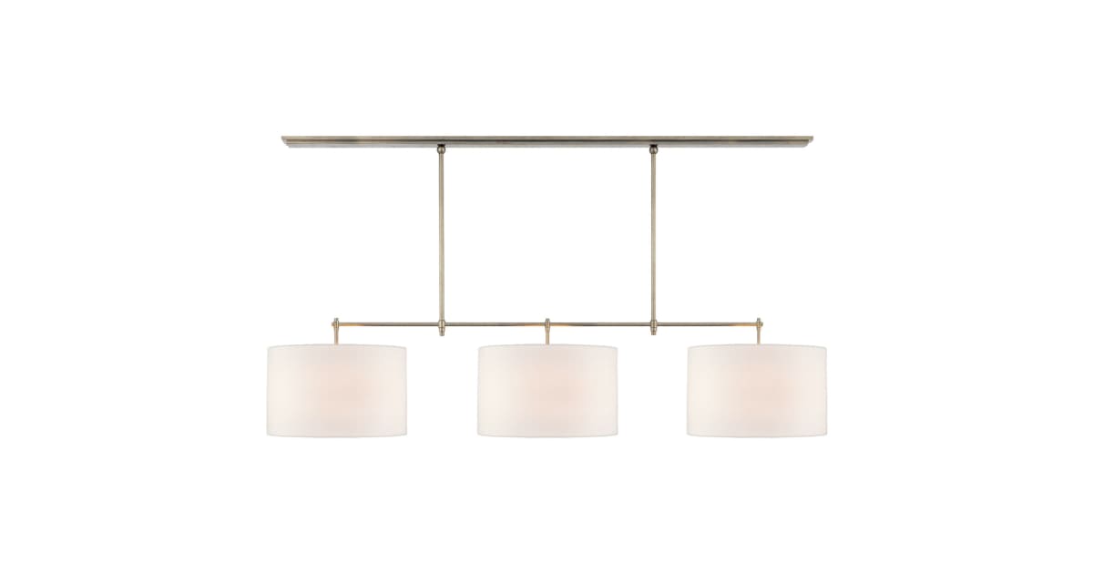 Visual Comfort TOB 5005AN-L Bryant 3 Light 60" Wide Linear Chandelier ...