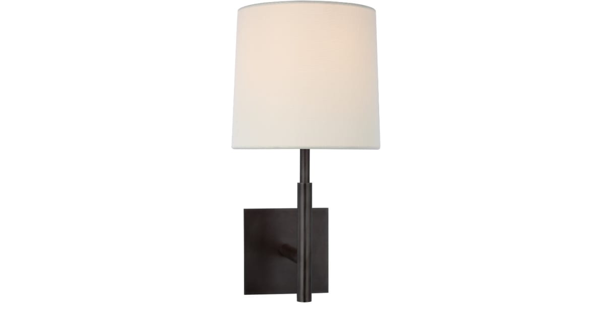 Visual Comfort BBL 2170BZ-L Clarion Medium Library Sconce with Linen ...