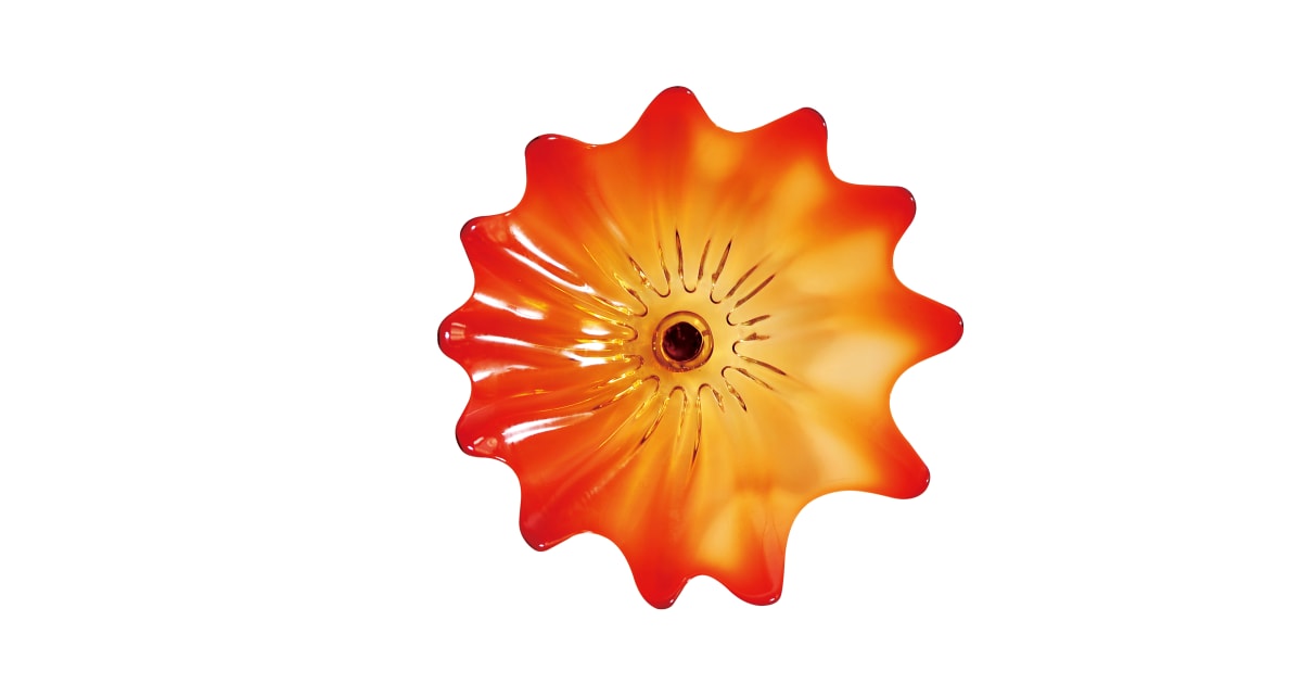 Viz Glass Inc 6105BIR Decorative 21" Wall Plate in Red / Orange Finish ...
