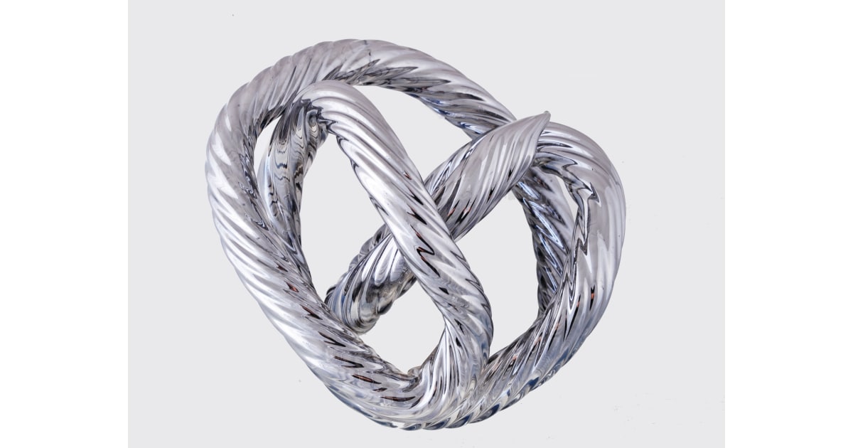 Viz Glass Inc CH-MT Set of Three 5" Metallic Silver Infinity Ornament ...