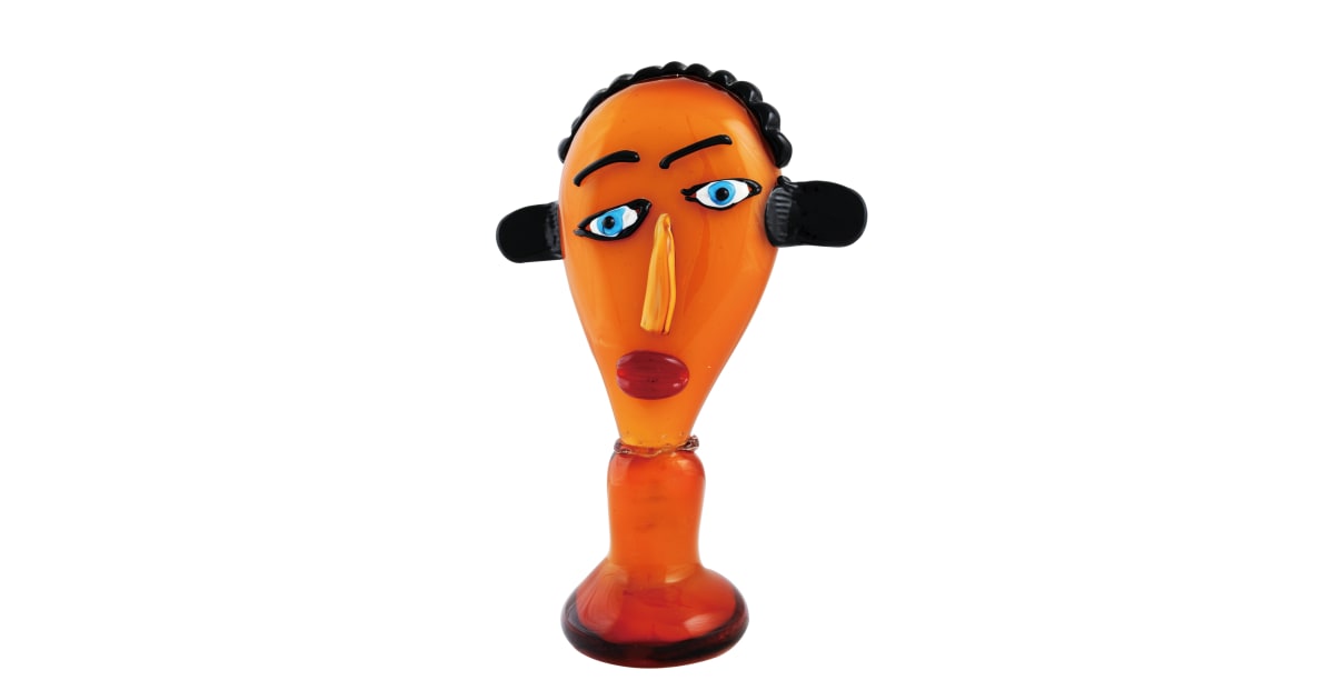 Viz Glass Inc P013 16" Multi-Color Picasso Head Sculpture in Multi ...