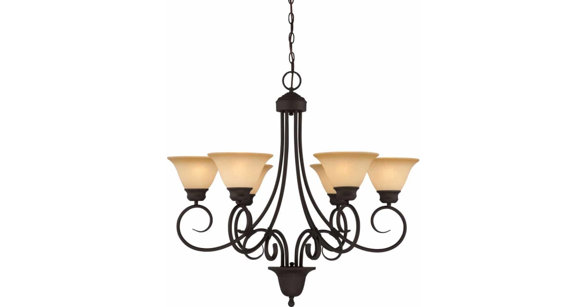 Volume Lighting V2346-79 Troy 6 Light 1 Tier Chandelier with Sandstone ...