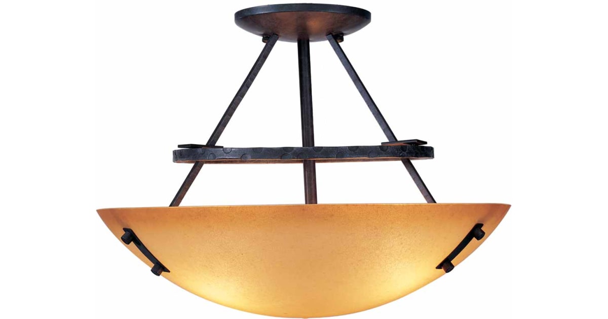 Volume Lighting 5343-53 Lodge 3 Light Semi-Flush Ceiling Fixture ...