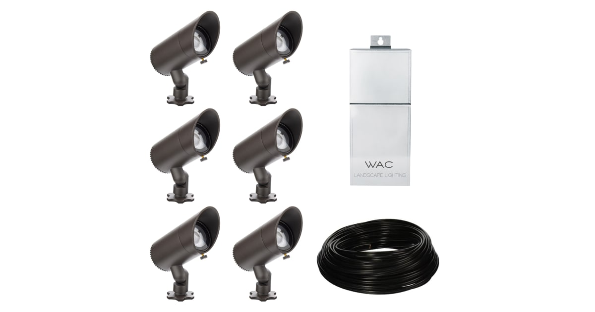 WAC Lighting 5311-27BK-6KIT WAC InterBeam 6" Wide 12V LED Flood Light ...