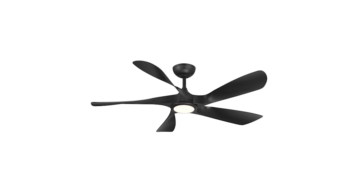 WAC Lighting F-105L-MB Swirl 5 56" 5 Blade Indoor / Outdoor Smart LED ...