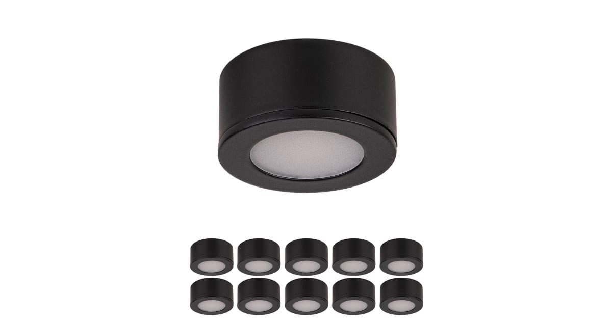 WAC Lighting HR-LED10/10-30-BK Mini Puck 10-Pack 1-3/8" Wide LED Under ...