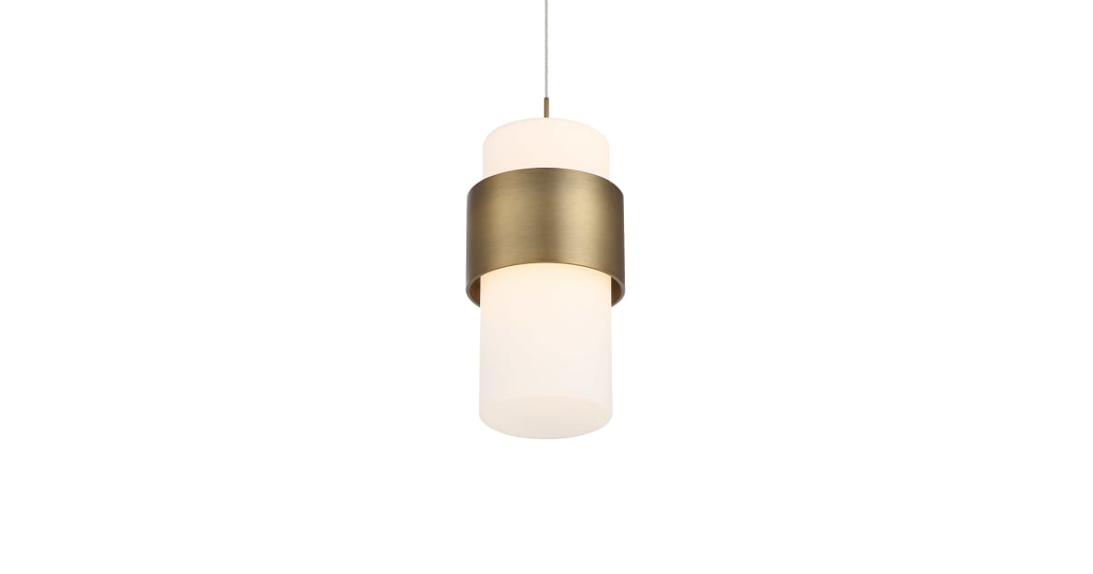 WAC Lighting PD-68909-T24-AB Banded 5" Wide LED Mini Pendant | Ferguson ...