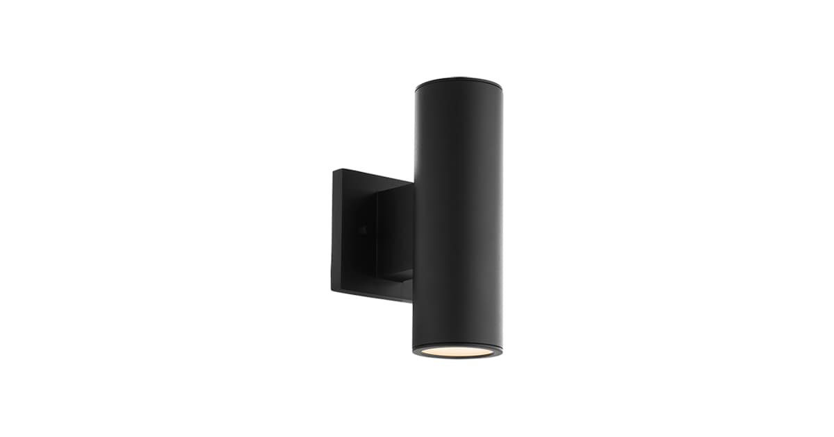 WAC Lighting WS-W190212-CS-BK Cylinder 2 Light 10" Tall LED Outdoor Wall Sconce | Ferguson Home