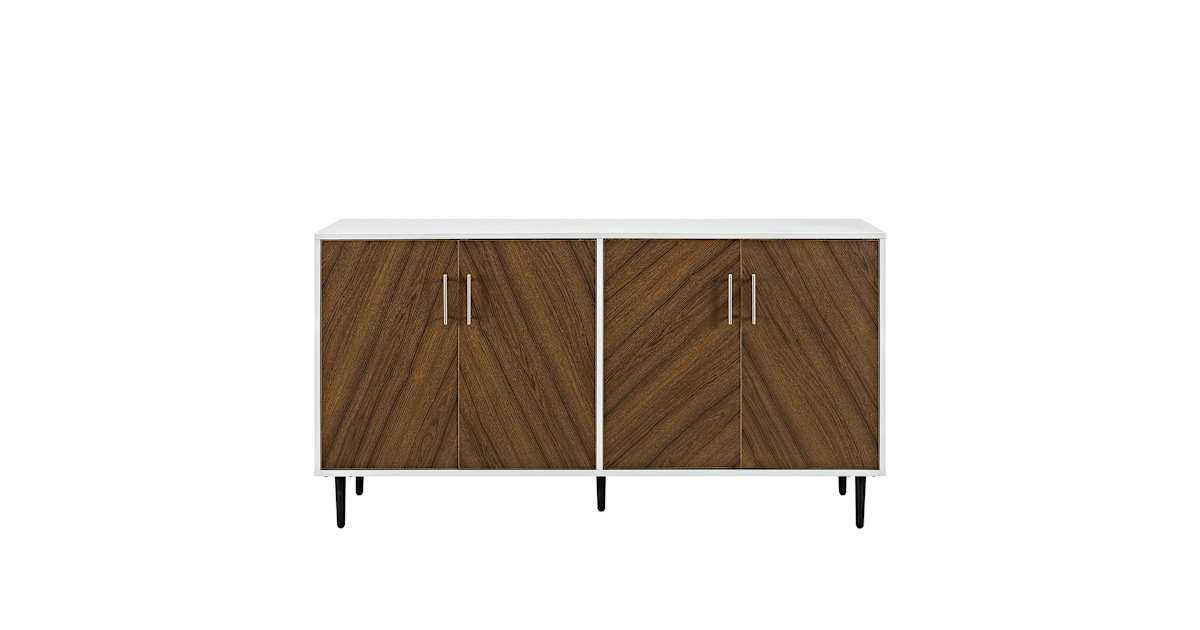 Walker Edison WEIF43432WTK Retro Modern 58" Wide Buffet Sideboard ...